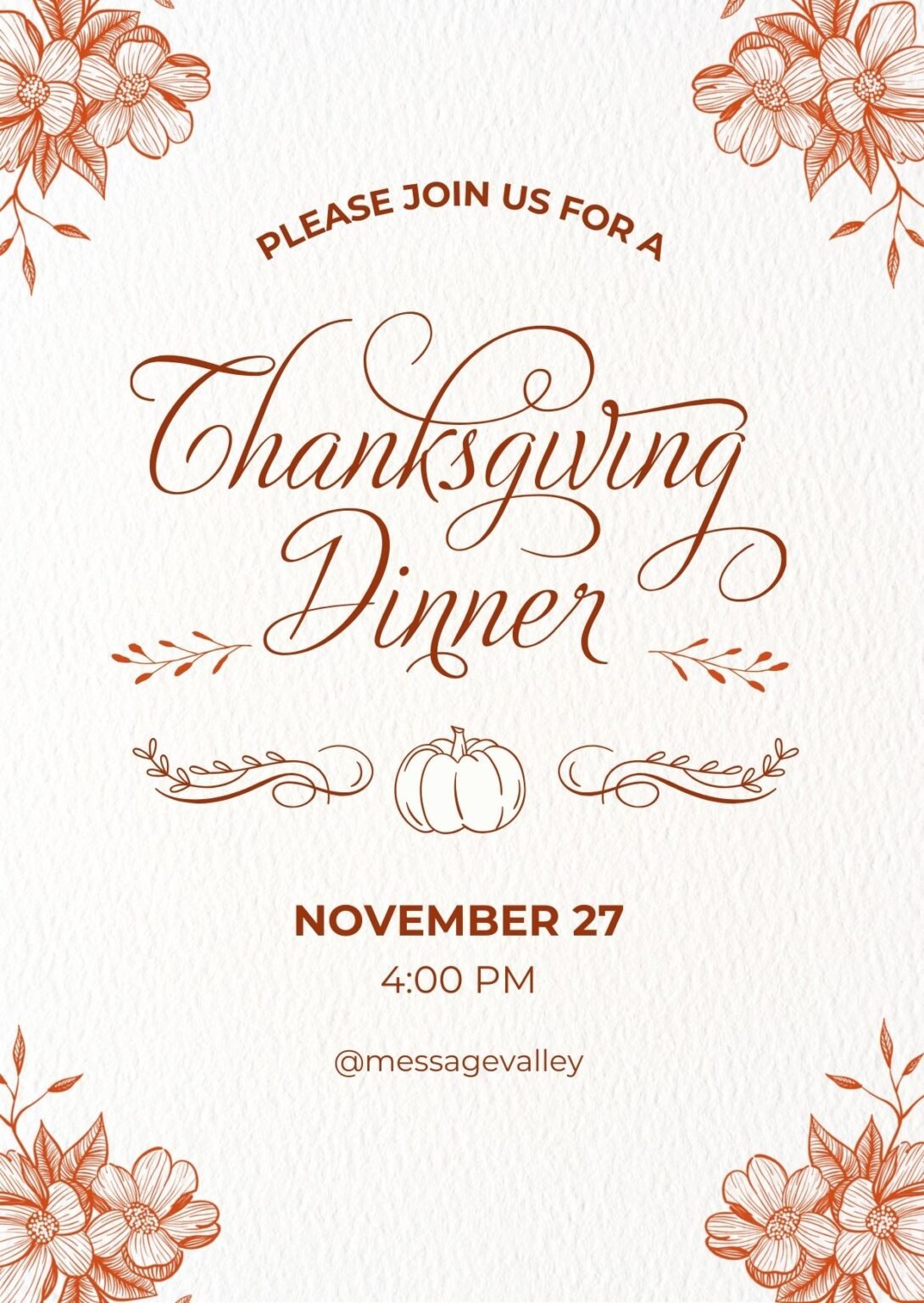 110+ Thanksgiving Invitation Messages and Wording Ideas » Message Valley
